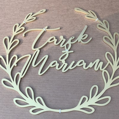 Custom Backdrop Sign Wedding Name Sign Wood Wreath Name Sign - Etsy