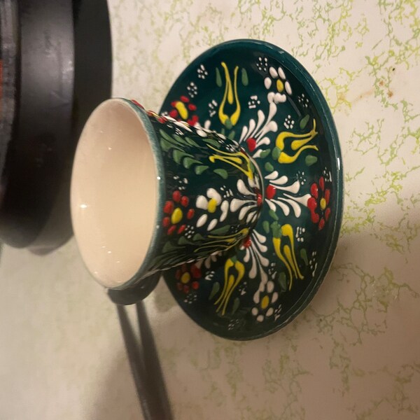 Turkish Ceramic Espresso Cups and Saucers Set With Pot, Ceramic Turkish ...