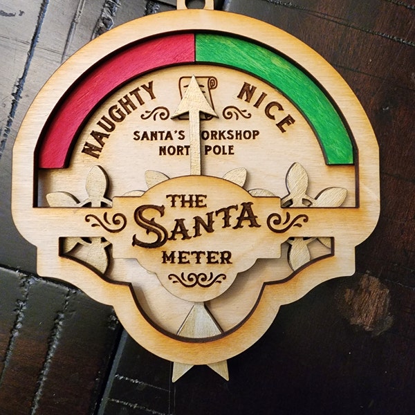 SANTA METER Ornament Customizable SVG - Laser Cut Files for Glowforge ...