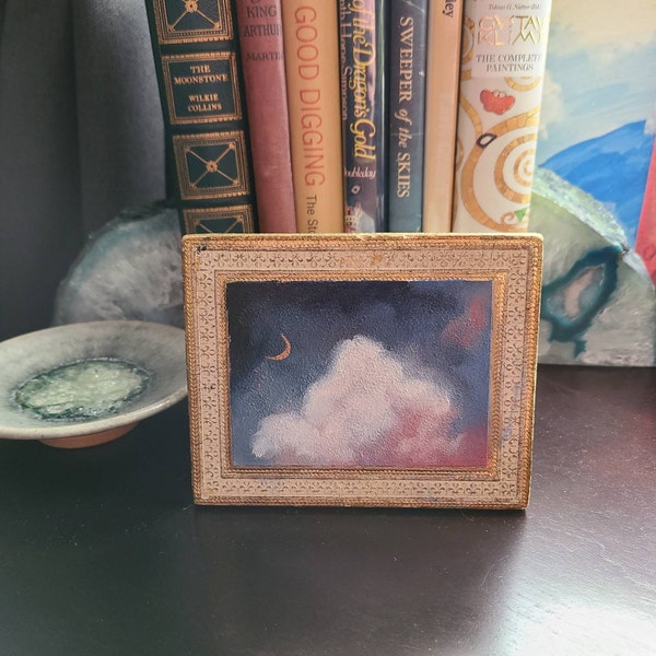 Mini Moon } Hand Painted Moon Phase Art Gallery Wallpaper Vintage Frame ...