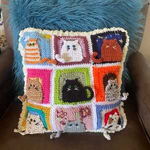 Many Cats Square ENGLISH Crochet Pattern PDF Granny - Etsy