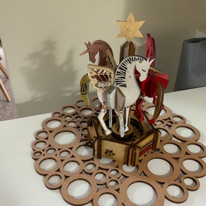 Merrychristmasgo-round, Pegasus and Unicorns, Cornwall, Lasercut Wooden ...