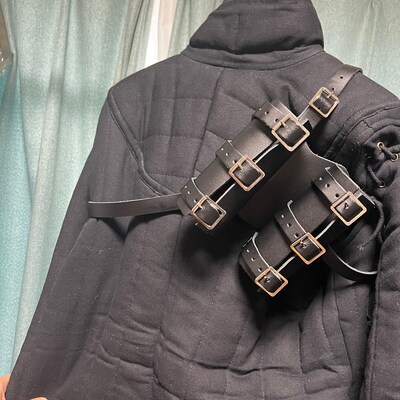 Wolf Double Back Scabbard Black Leather LARP and Cosplay - Etsy