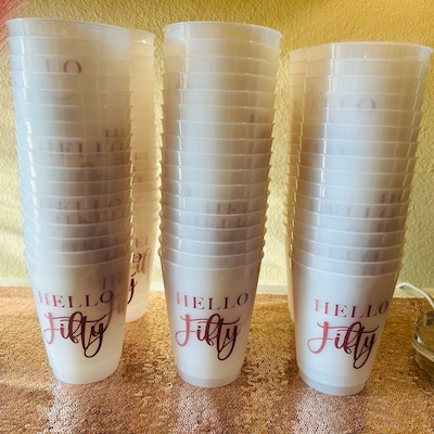 Custom Wedding Cups, Reception Bar Frosted Cups, Personalized ...