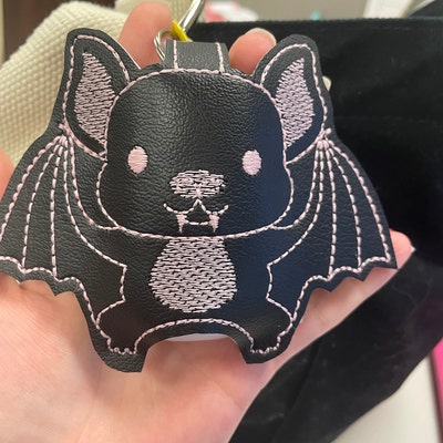 Batty Black Bat Vinyl Embroidery Inhaler Cover Inhaler Case Halloween ...