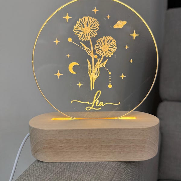 Plaque With Family Tree, Custom Tree of Life LED Light With Kids Names ...