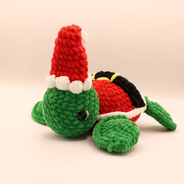 Santa Turtle Crochet Pattern, Low Sew Body, Large Plush, PDF, Beginner ...