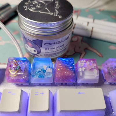 Holographic Star Glitter Keycaps OEM R1 Cherry MX Switches Mechanical ...