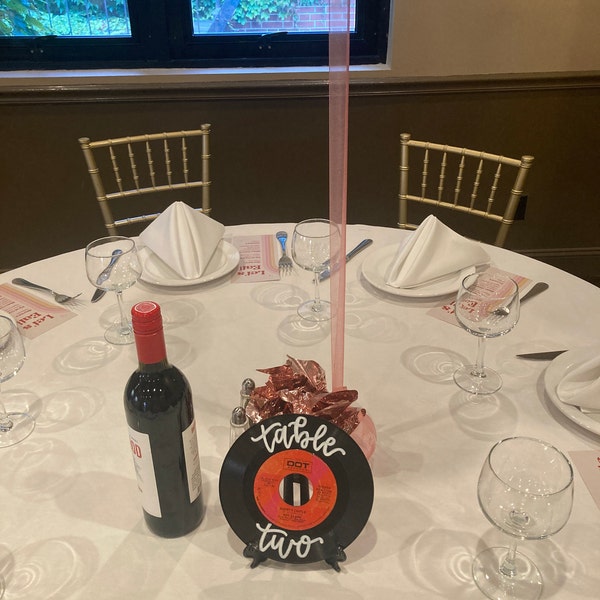 Vinyl Record Table Numbers – Vintage Wedding Table Numbers – Retro ...