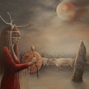 Deer Mother / Yule Card / Winter Solstice / Christmas Card - Etsy