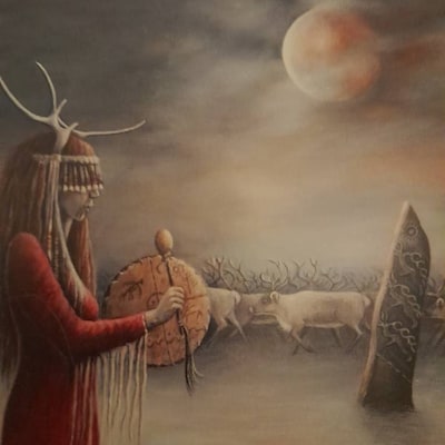 Deer Mother / Yule Card / Winter Solstice / Christmas Card - Etsy