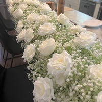 White Rose Custom Flower Runner,wedding Reception,stair Aisle Flower ...