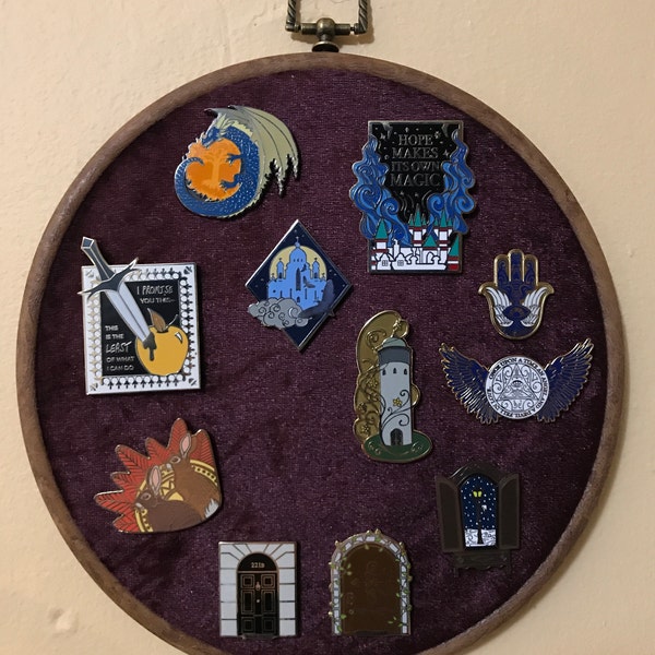 Velvet Enamel Pin Hoop| Large Enamel Pin Display | Enamel Pin Display ...