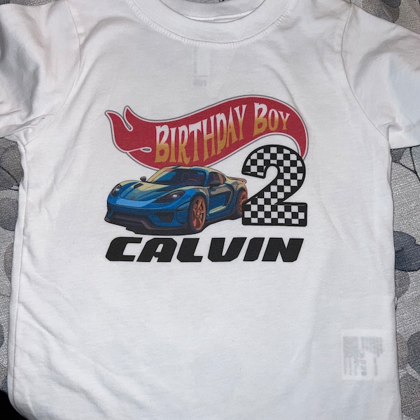 Race Car Birthday Shirt, Custom Birthday Boy Shirt, Matching Family Shirts, Hot Cars, 4th 5th ...