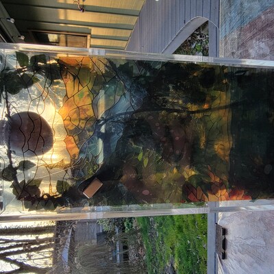 Dandelion Stained Glass Window Cling Dandelion Window Film Suncatcher ...