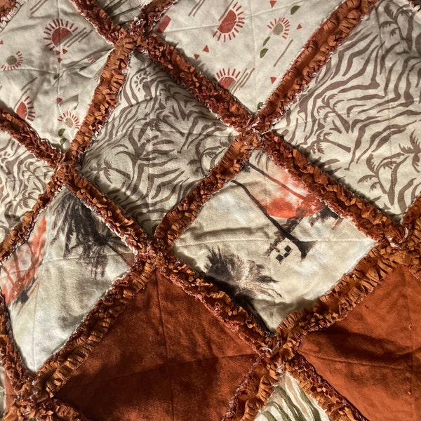 Rag Quilt/lap Quilt/throw Bedding/cotton Rag Quilt - Etsy