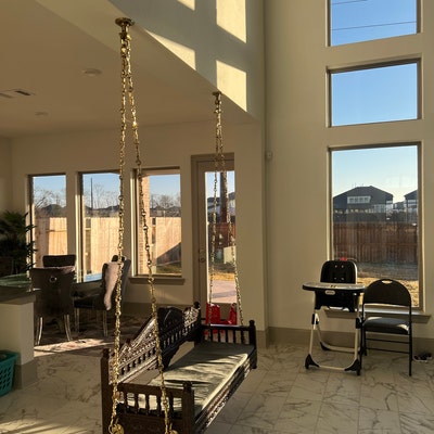 Handmade Solid Teak Wooden Fine Carved Ceiling Swing/indoor Swing for ...