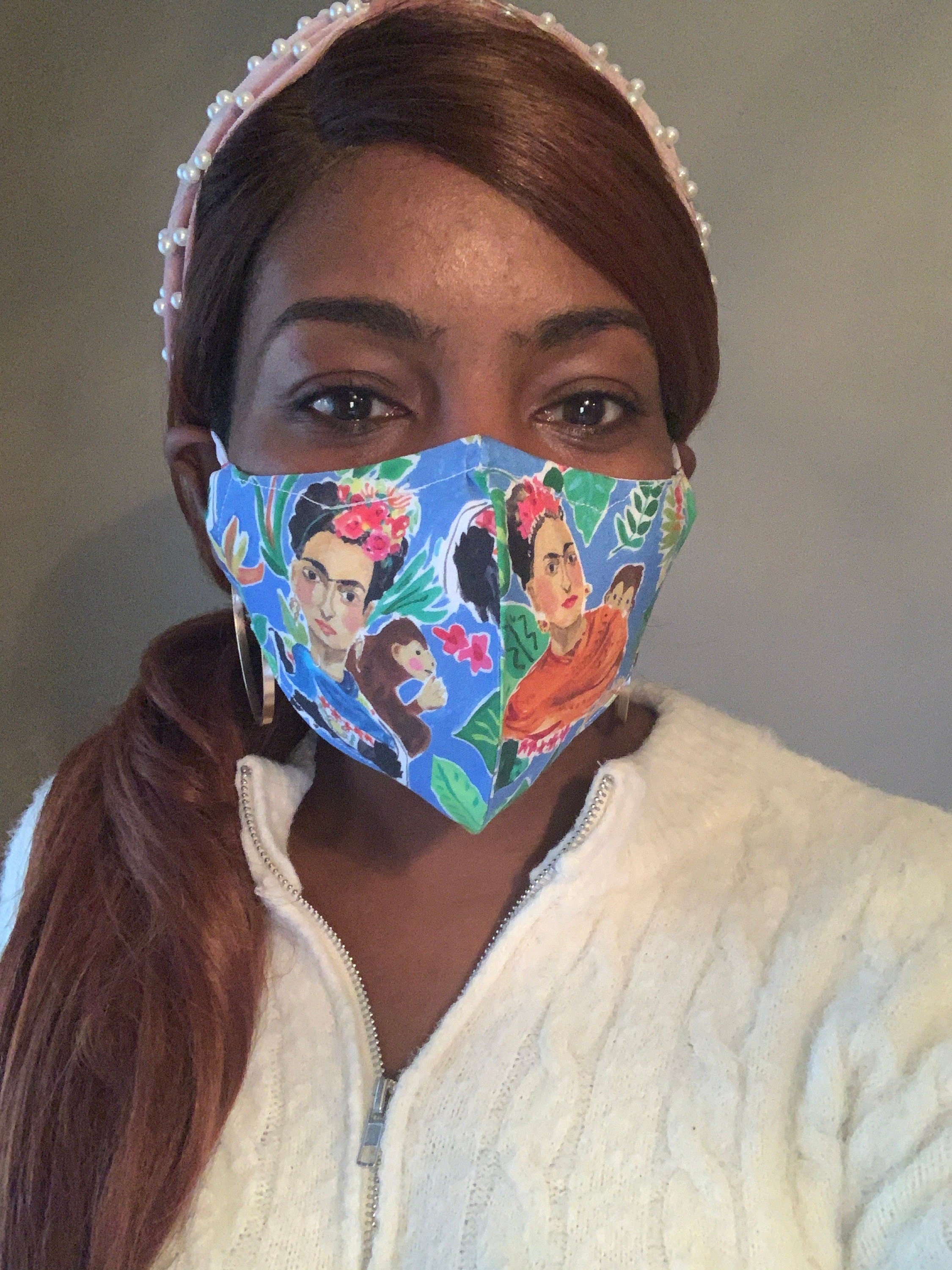 Face Mask - Frida’s Casa Azul- 3 Layer Mask- reusable / washable face ...