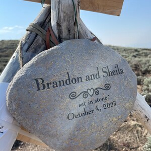 Engraved Marriage Set in Stone Garden Stone, Garden Decor, Wedding Gift ...