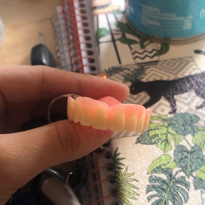 Tiny Denture Keychain baby Teeth - Etsy