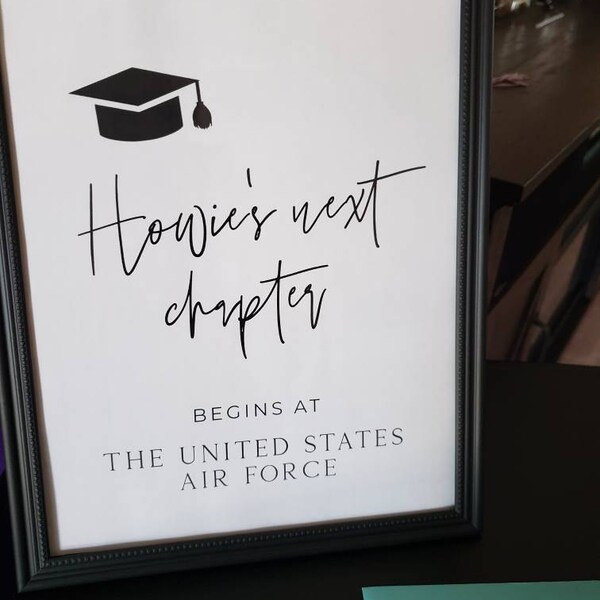 The Next Chapter Sign Template, Printable Modern Grad Party Sign ...
