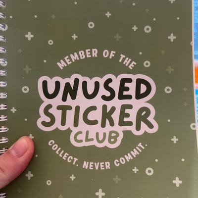 Unused Sticker Club Reusable Sticker Book for Sticker Collector, 6x8 ...