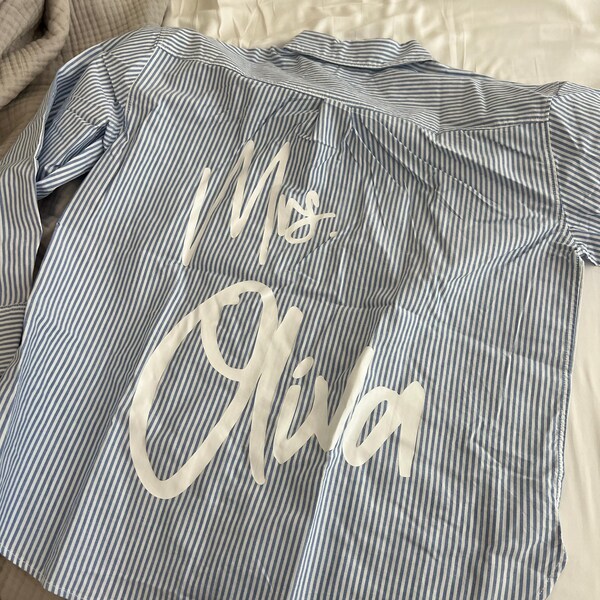 Custom Bridal Oxford | Future Mrs. Button Down | Repurposed Vintage ...