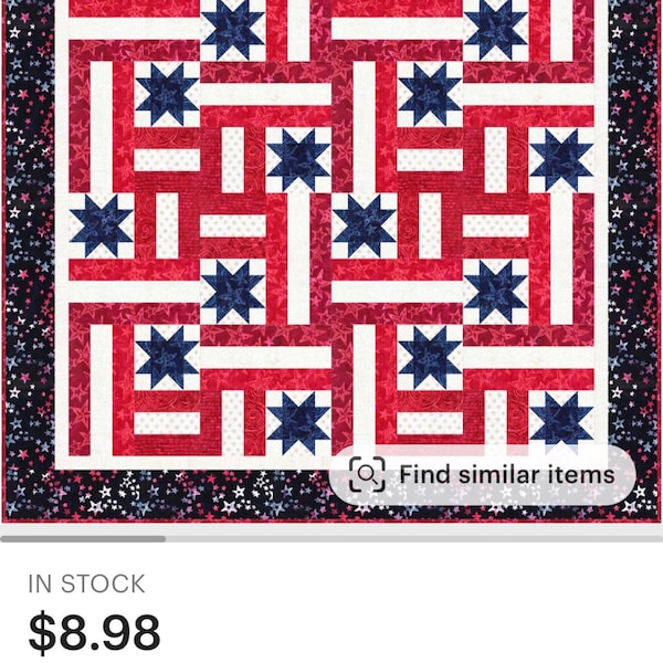PATTERN - QOV® Ribbons & Stars Quilt Pattern. Finished Size: 60 X 72 ...