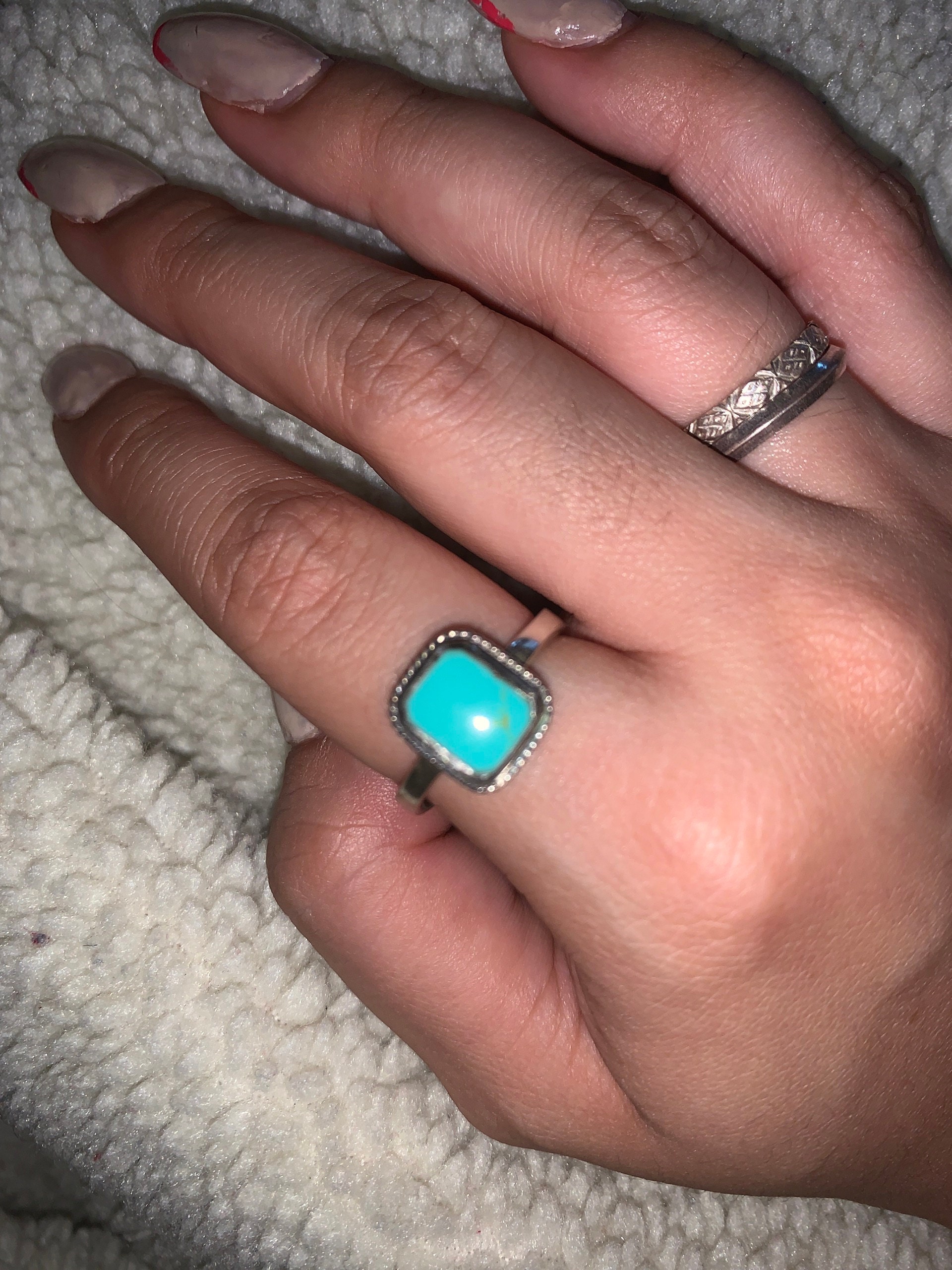Summer Storm Ring, Sterling Silver Turquoise Ring, Boho, Bohemian ...
