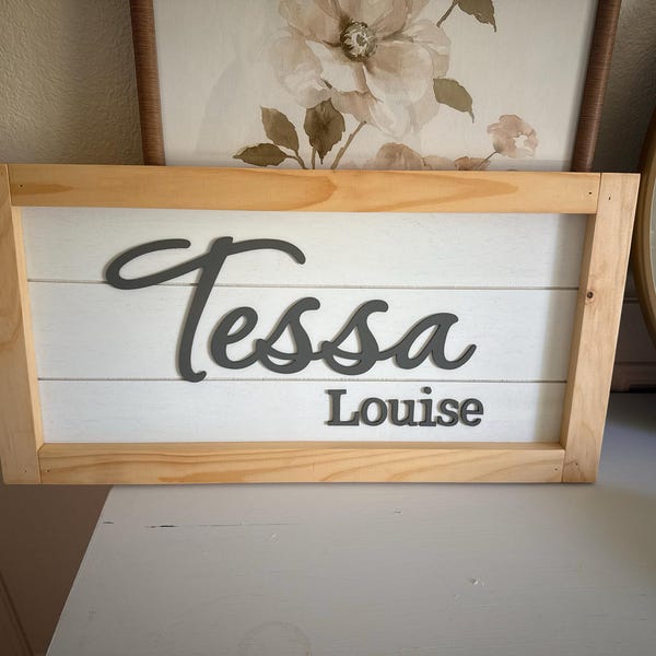 Wood Boy Crib Name Sign, Large Custom Baby Name Sign, Nursery Art Wall ...