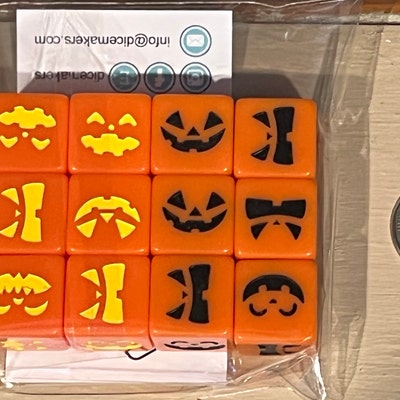 Pumpkin Dice / Set of 2 / D6 Halloween Dice, Spooky, Fall, Jack-o ...