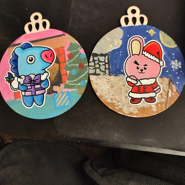 BT21 Cute Christmas Fanart Handmade Stickers BTS Koya Shooky Mang RJ ...