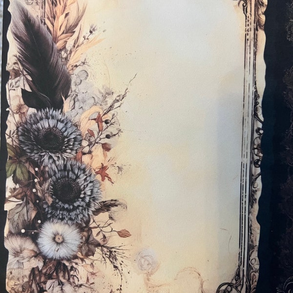 Vintage Black Lace Junk Journal Pages Goth Floral Journaling Paper ...