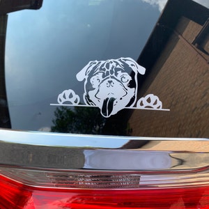 Peeking Pug Car Window Decal, Dog Decal, Fur Babies, Laptop Sticker ...
