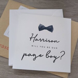 Page Boy Card, Cute Wedding Card, Will You Be Our Page Boy, Wedding ...