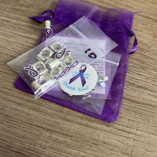 Crystal Rhinestone Thyroid Diseases Awareness Ribbon Charm - Hashimoto ...