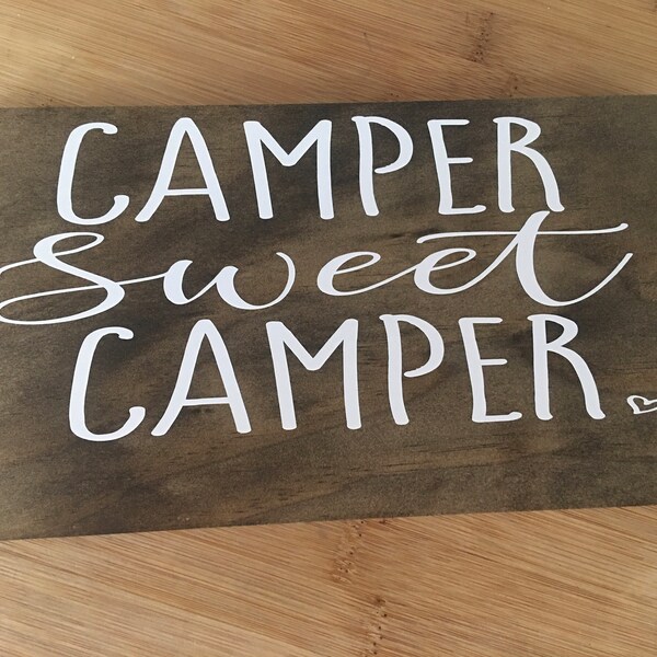 Camper Sweet Camper Wood Sign | RV | Camper Sign |RV Camper | Camping ...