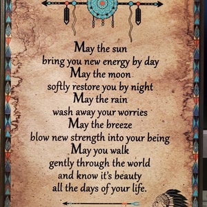 Cherokee Blessing Native American Wooden Sign for Your - Etsy