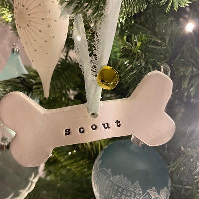 Personalised Dog Bone Clay Tree Decoration, Pet Christmas Decoration ...