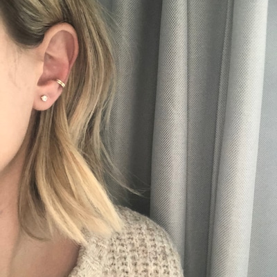 14k Gold Ear Cuff, Solid Gold Ear Cuff, Non Pierced Earring, Ear Cuff ...