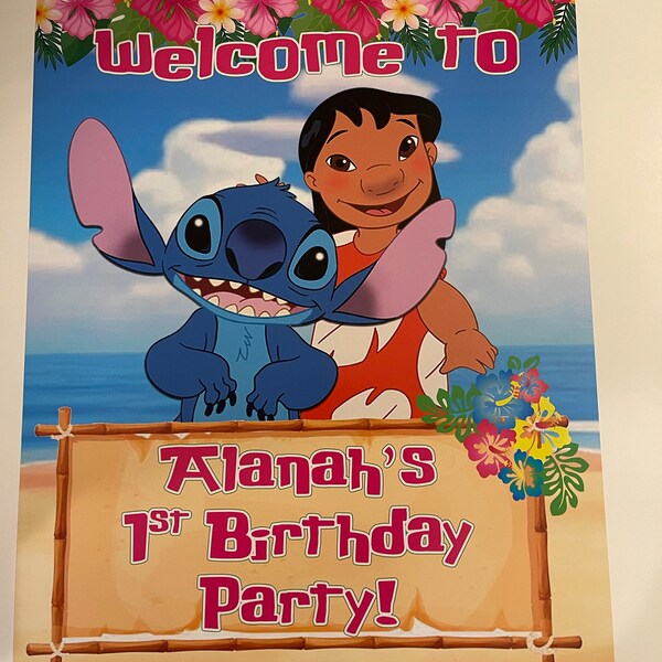 Lilo and Stitch Welcome Sign, Welcome Poster, Printable Lilo and Stitch ...