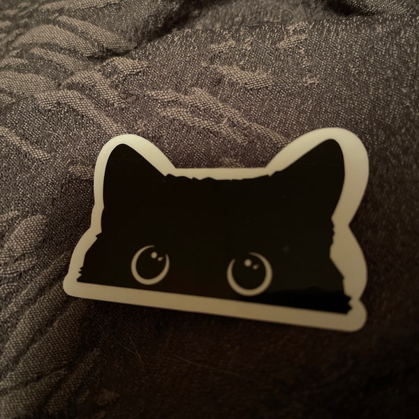Peeking Cat Sticker - Etsy