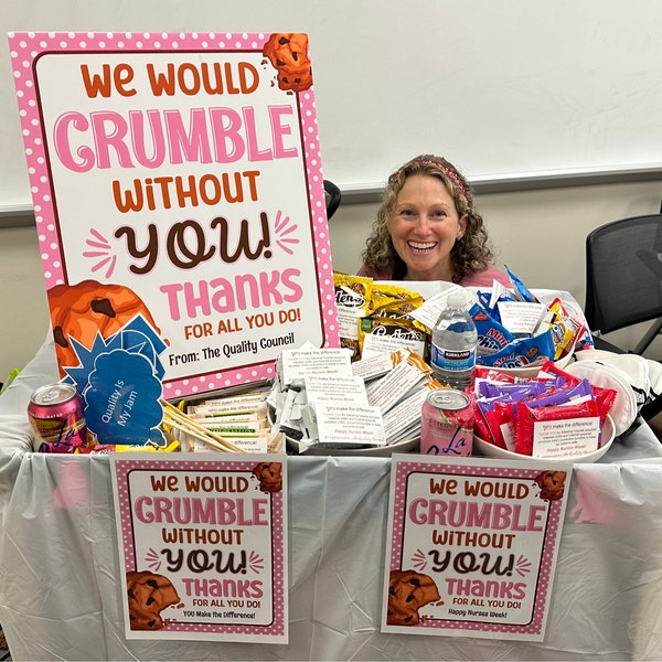 Crumbles Cookie Sign, Cookie Thank You Print, Employee Teacher ...