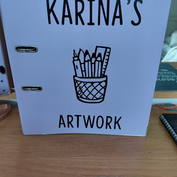 Personalised Kids Artwork Folder, A4 Ring Binder, Files, Drawings and ...