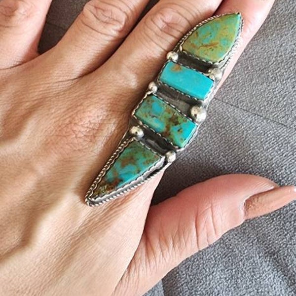 Bola Tie With Mohave Turquoise Stones and Sterling Silver Turquoise ...