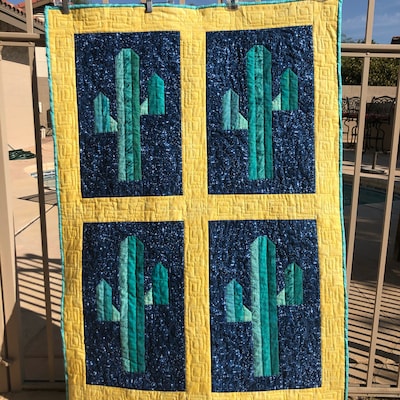 Sonoran Saguaro Quilt Pattern Cactus Mini Quilt/lap Quilt - Etsy