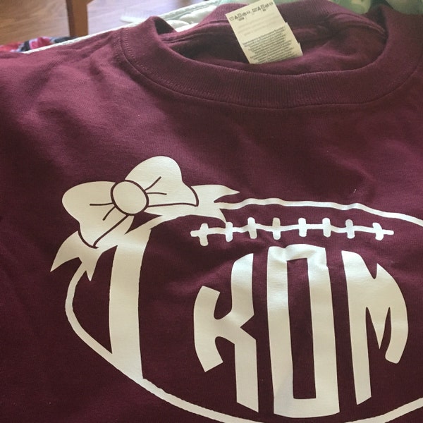 Football Monogram Shirt Short Sleeve Personalized Tee - 20 Tee Color ...