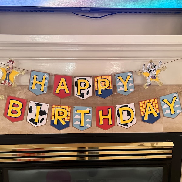 Toy Story Happy Birthday Banner: Custom Character Party Decor - Etsy