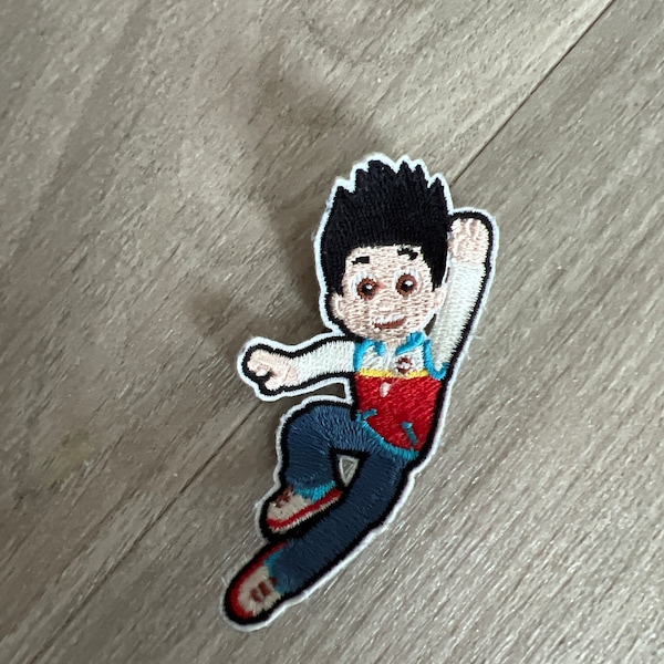 Iron on Patches - Paw Patrol Ryder - Colorful - 7,8x3,5cm - Application ...