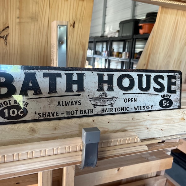 Bath House Sign, Bathroom Decor, Wash Room, Bathroom Sign, Rustic ...